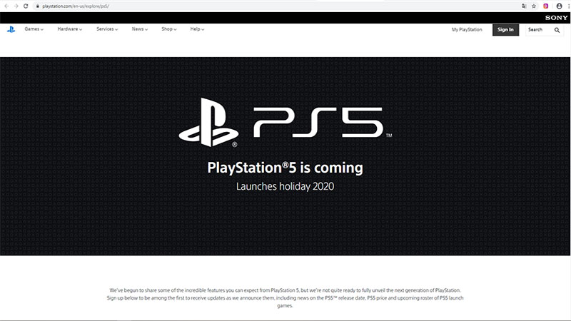 Sony coloca site do PlayStation 5 no ar e fala que novidades estão a ...
